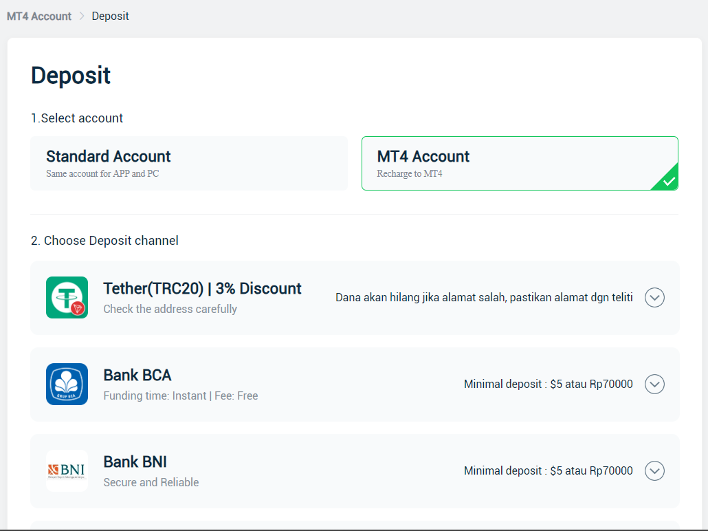 Guidelines on MT4 Account Registration – Help center