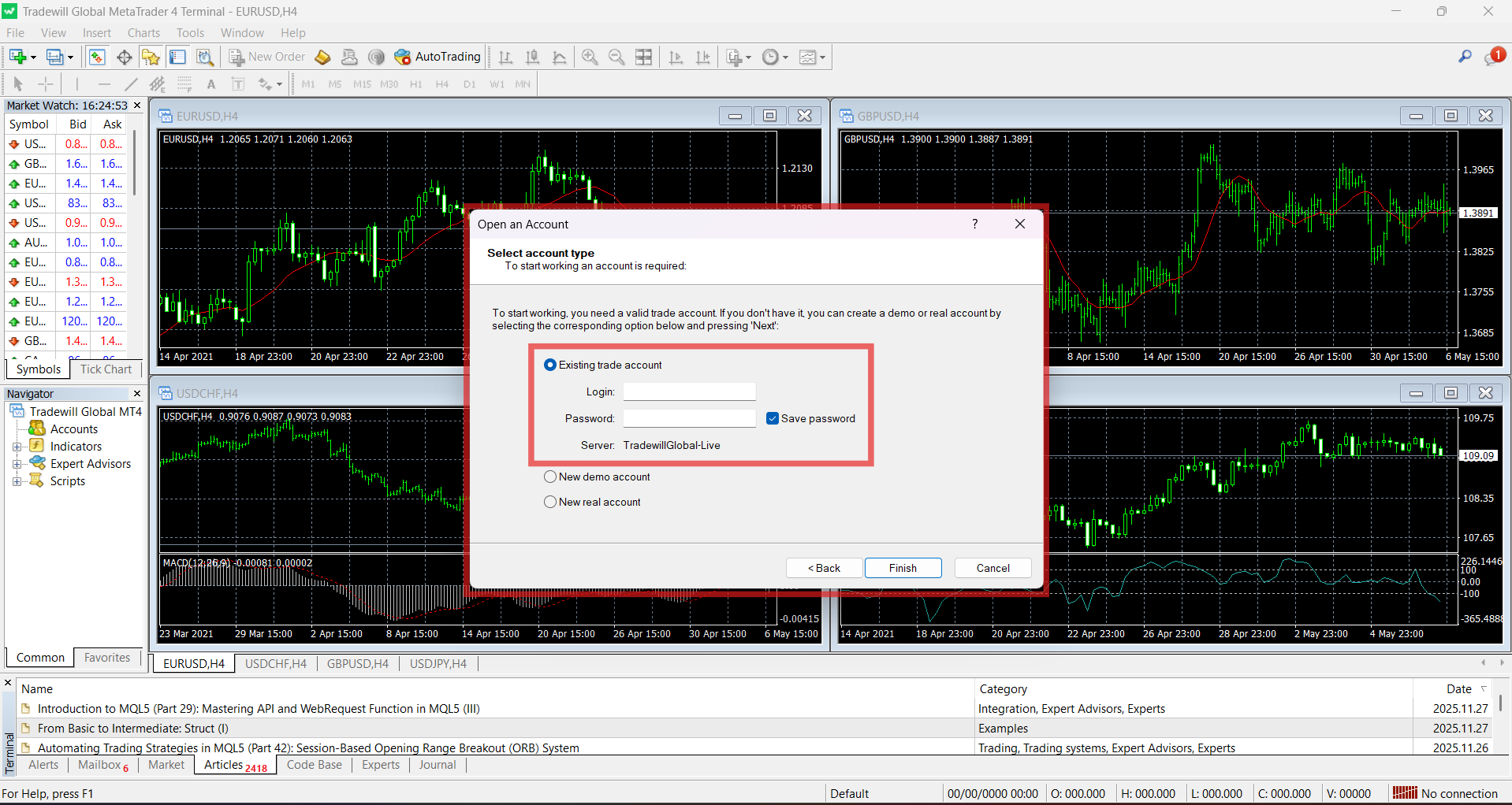 Guidelines on MT4 Account Registration – Help center